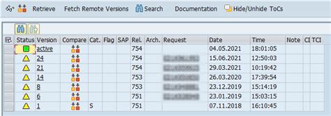 sap abap central hide toc transports in abap version management