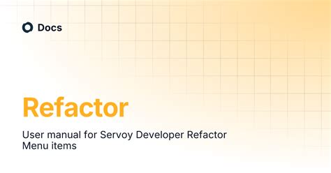 Refactor Docs
