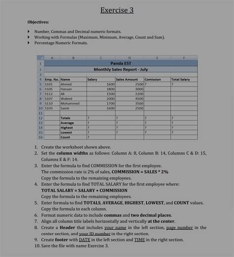 Solved Exercise Objectives Number Commas And Decimal Chegg