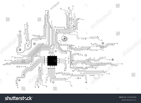 Vector Circuit Board Pattern Background Technology Stock Vector