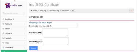 Installing Ssl Certificates To Hostinger Cpanel Automation Userscript Kenricks Notes
