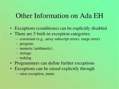Exception Handling Exception Handling Eh Allows A Programmer To