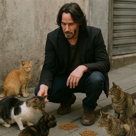 Keanumyhus Keanu Reeves Celebrities With Cats Actor Studio