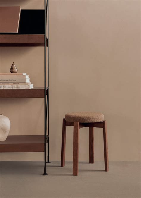 Passage Stool Walnut Base Upholstered Wool