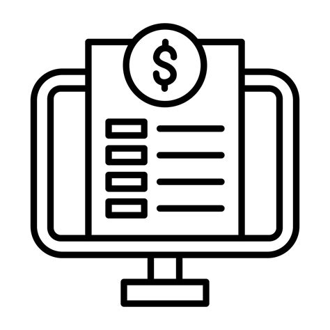 Online Invoice Line Icon 4603191 Vector Art At Vecteezy