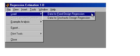 One Dimensional Estimation Using The Gui For Equally Spaced Observations Fixed Design Using