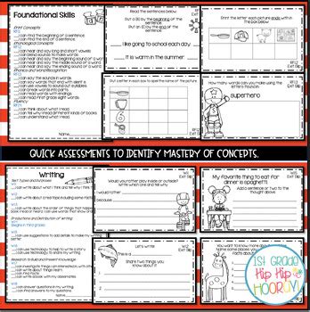 ELA Exit Slips For Quick Formative Assessment By First Grade Hip Hip Hooray