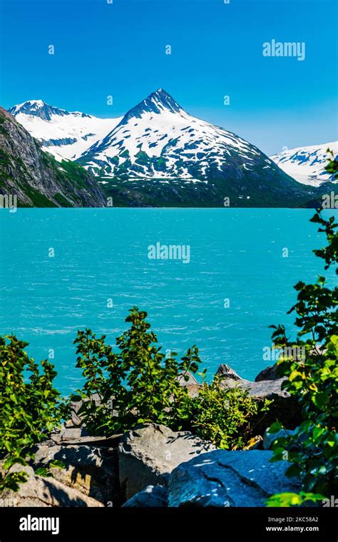View From Near Boggs Visitor Center Portage Lake Portage Glacier