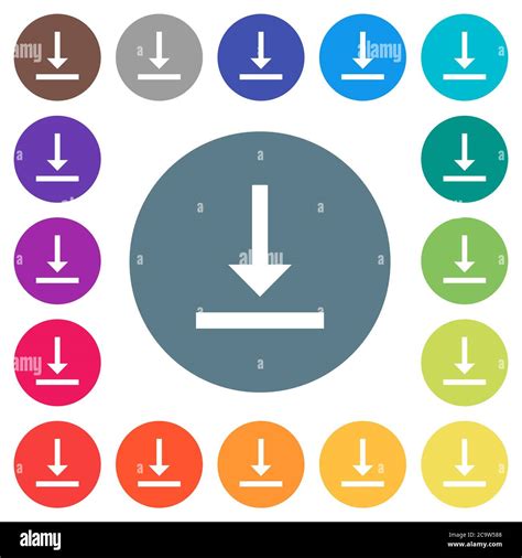 Vertical Align Bottom Flat White Icons On Round Color Backgrounds 17 Background Color