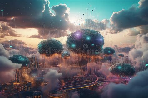 Cloud Networks Concept Generate Ai Stock Illustration Illustration Of Building Idea 279379470