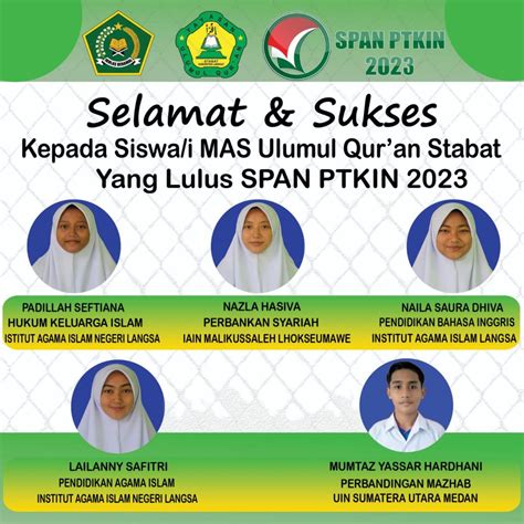 SELAMAT KEPADA SISWA/I MAS YAYASAN ULUMUL QUR’AN YANG DINYATAKAN LULUS ...
