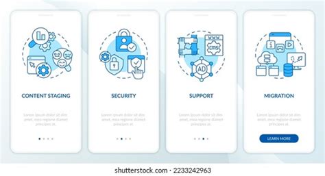 Cms Platform Requirements Blue Gradient Onboarding Stock Vector Royalty Free 2278509919