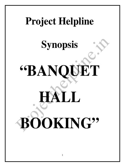 project helpline banquet hall booking system pdf
