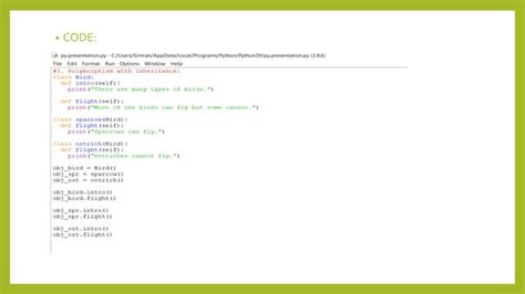 Polymorphism In Python Pptx Programming Languages Computing
