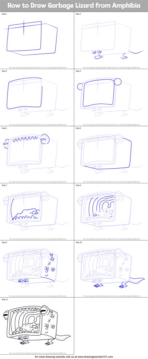 How To Draw Garbage Lizard From Amphibia Amphibia Step By Step DrawingTutorials Com