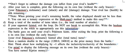 Solved Please Use Java To Code Below Note 1 The Pokemon