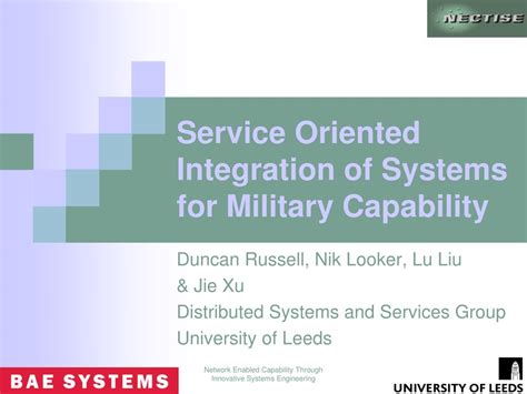 Ppt Service Oriented Integration Of Systems For Military Capability Powerpoint Presentation