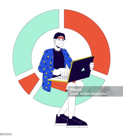 Data Analytics Tool 2d Linear Illustration Concept Stock Illustration