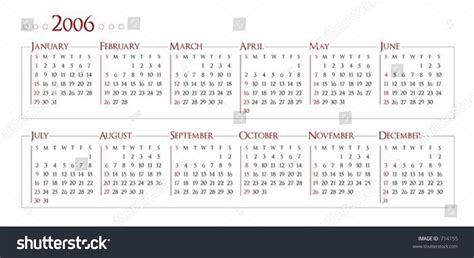 Calendar 2006 Vectors 25 Stock Vector Royalty Free 714155 Shutterstock