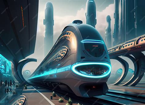 Premium Ai Image A Futuristic Train Transportation Illustration