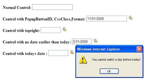 Ajax Calendar Control Codeproject