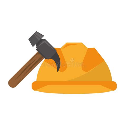 Safety Helmet And Hammer Stock Illustration Illustration Of Protection