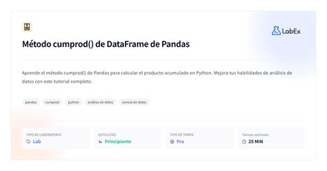 Método Cumprod De Pandas Análisis De Datos De Python Labex