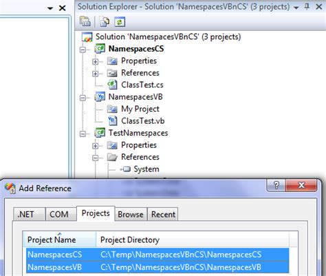 VB NET Root Namespace Vs C Default Namespace AcadNetAddinWizard More