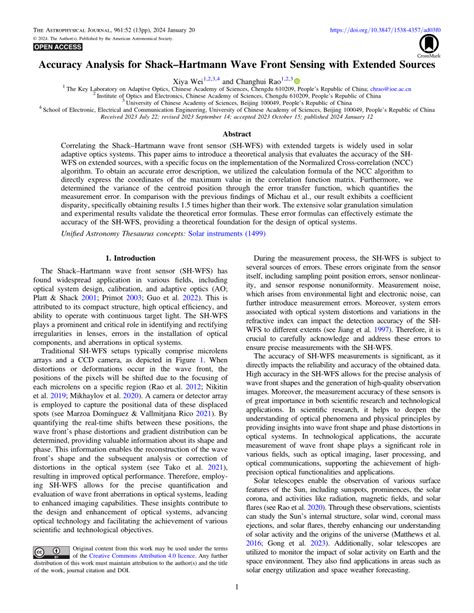 Pdf Accuracy Analysis For Shack Hartmann Wave Front Sensing With