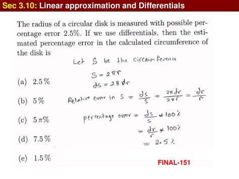 Sec 3.10: Linear approximation and Differentials - ppt download