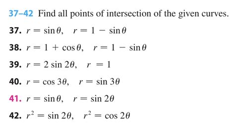solved 37 42 find all points of intersection of the given