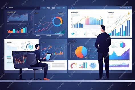 premium photo flat vector design statistical and data analysis for