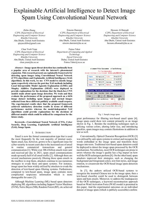 Explainable Artificial Intelligence To Detect Image Spam Using