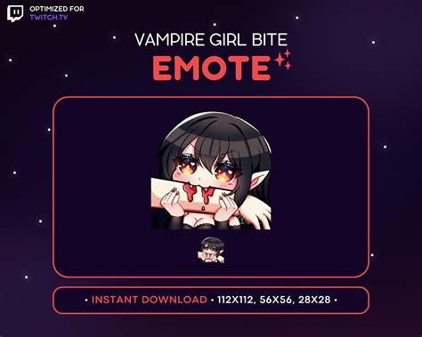 Vampire Girl Twitch Emote Biting Arm Evil Vampire Girl Kawaii Anime
