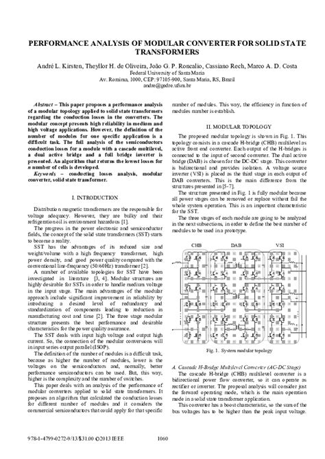pdf performance analysis of modular converter for solid state