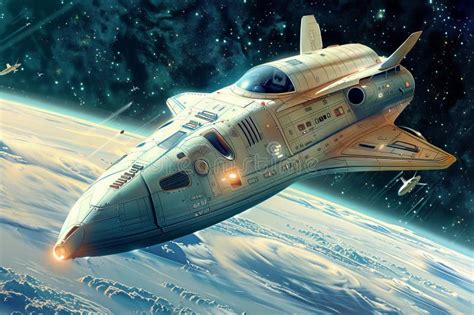 Dynamic Spacecraft Soaring Through Earth S Upper Atmosphere Featuring Orange Glow Details