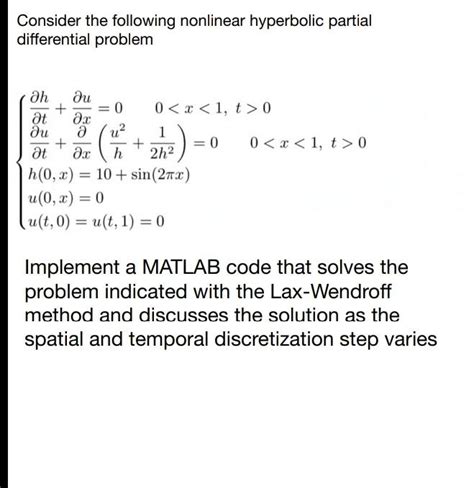 Solved Consider The Following Nonlinear Hyperbolic Partial