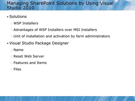 Ppt Module 2 Using Sharepoint 2010 Developer Tools Powerpoint