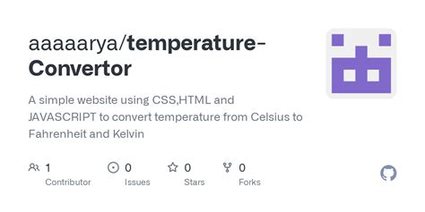 Github Aaaaaryatemperature Convertor A Simple Website Using Css