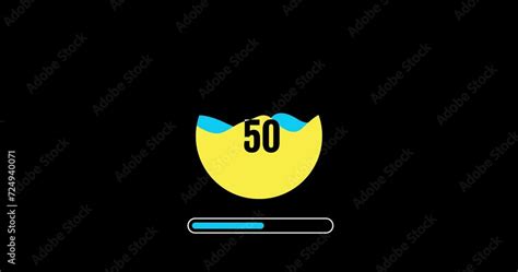 Vidéo Stock Modern Filling Circle Loading Loop Animation On The Black