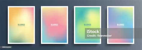 부드러운 추상적 인 흐린 색상 그라디언트가있는 밝은 흐린 배경 집합입니다 브로셔 포스터 배너 전단지 및 카드를위한 템플릿 컬렉션 0명에 대한 스톡 벡터 아트 및 기타 이미지