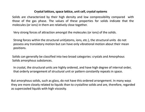 SOLUTION Solid State Lattice Structure Studypool