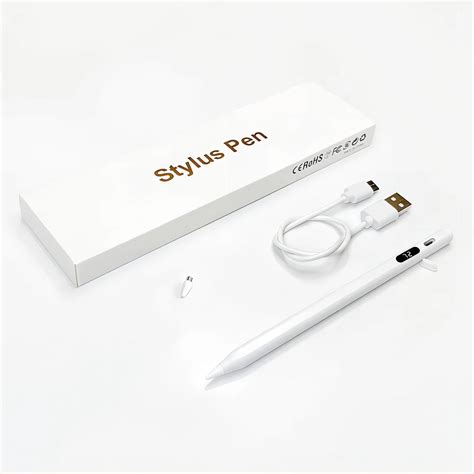 범용 스타일러스 펜 안드로이드 Ios용 애플 펜슬 태블릿 휴대폰 터치 스크린 실시간 전원 디스플레이 티몬