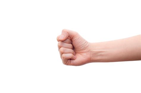 Premium Photo Hand Showing Wrong Fist Gesture Isolated On White