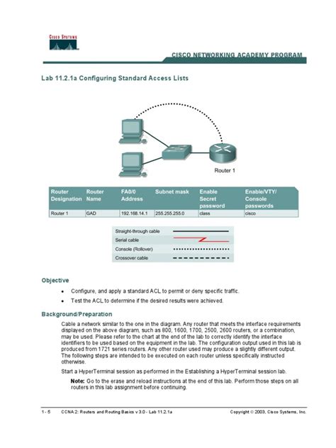 A Lab1acceslist Pdf Router Computing Cisco Certifications