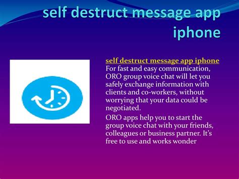 Ppt Self Destructing Message App Android Powerpoint Presentation Free Download Id7611743