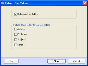 Refresh List Tables Overview