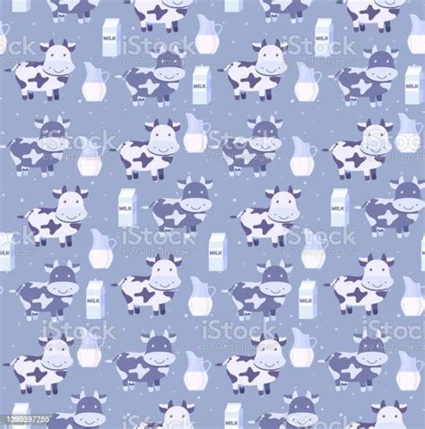 소에서 귀여운 매끄러운 유치한 패턴 벡터 일러스트레이션 귀여운에 대한 스톡 벡터 아트 및 기타 이미지 귀여운 꽃 식물