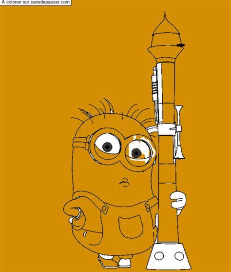 Dessin Colorié Coloriage Minion Bazooka Par Un Invité Sans Dépasser