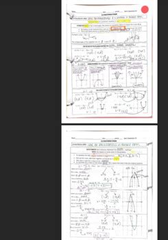 Factored Form Of A Quadratic Equation Scaffolded Notes And Graphing